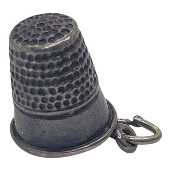 Unknown | Jewelry | Vintage Miniature Thimble Charm Pendant Silver ...